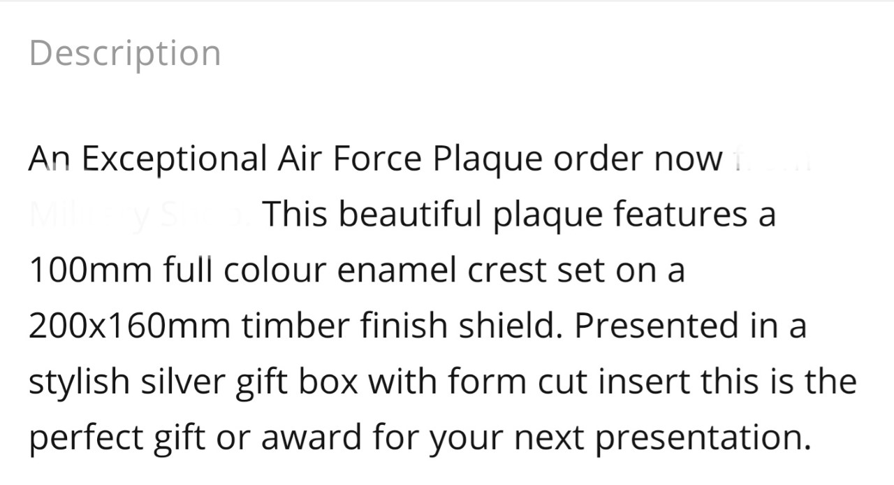 Air Force Plaque – ADF Memorabilia