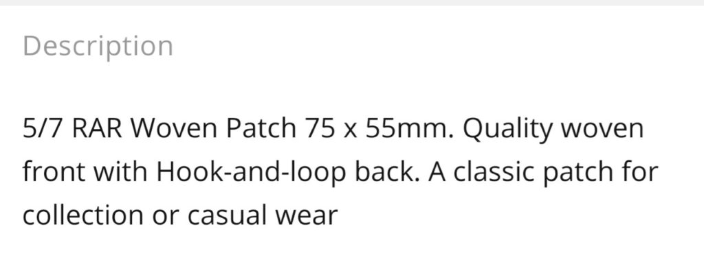 5/7 RAR – ADF Memorabilia