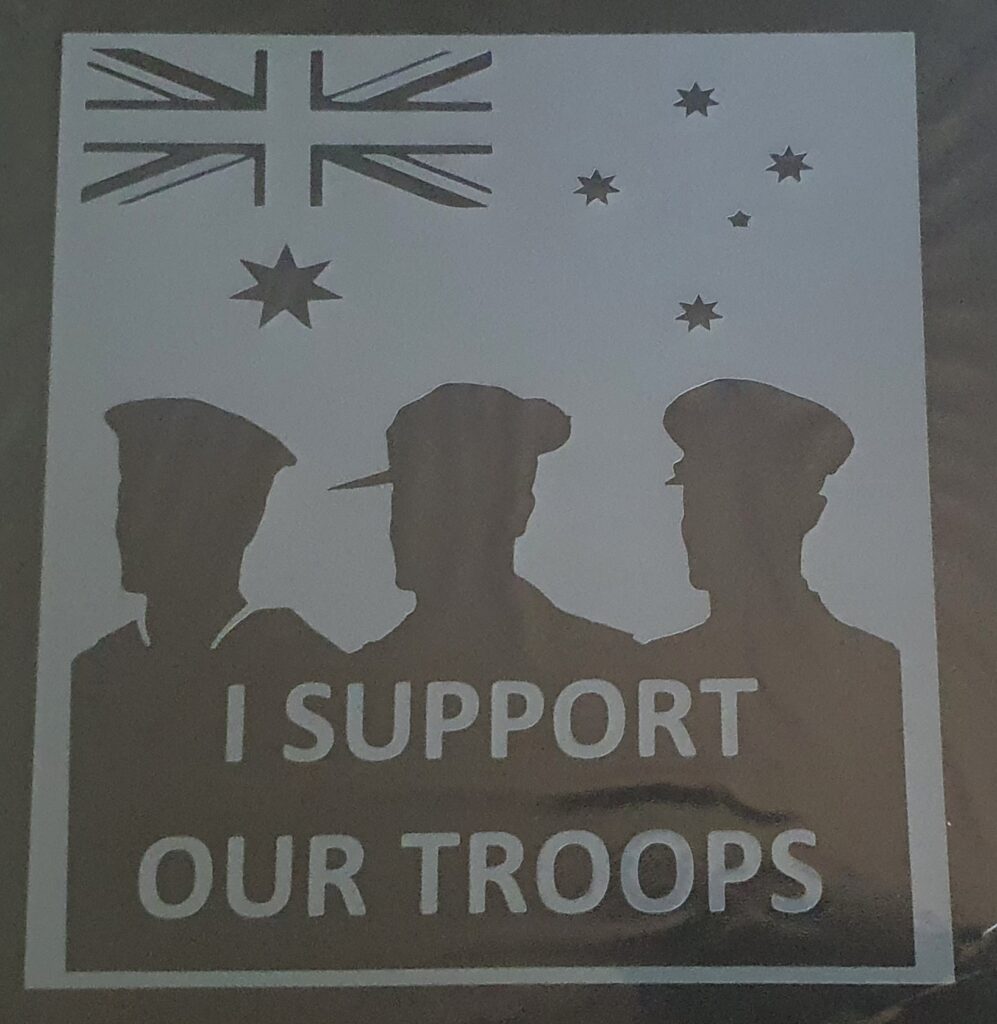 I support our Troops – square – ADF Memorabilia